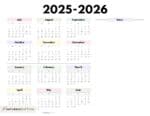 25/26 School Year Calendar printables - 17 Academic Calendars 2025-2026