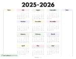 25/26 School Year Calendar printables - 17 Academic Calendars 2025-2026