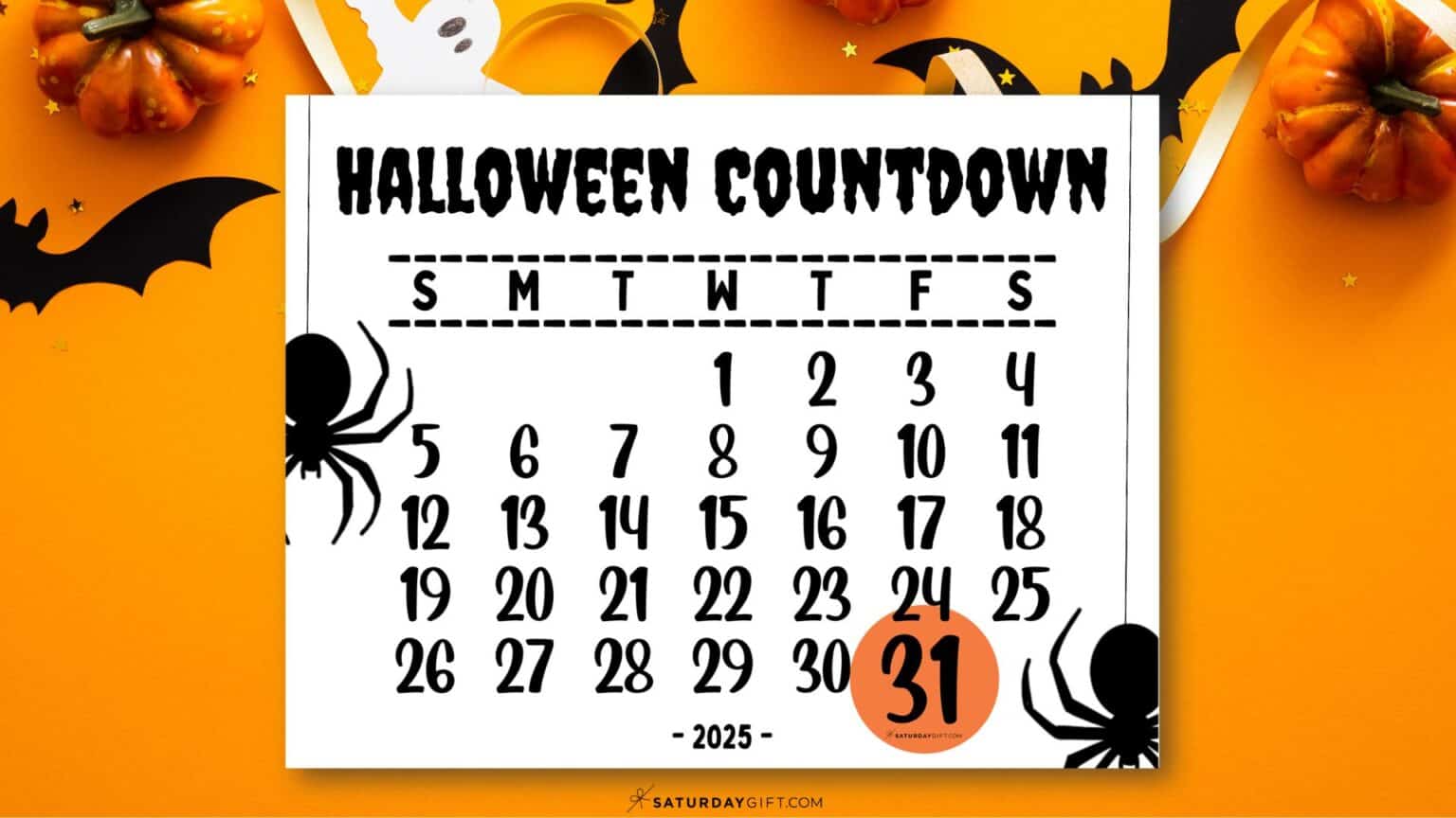 Halloween Countdown Calendar Printable – Free, Fun & Spooky October ...