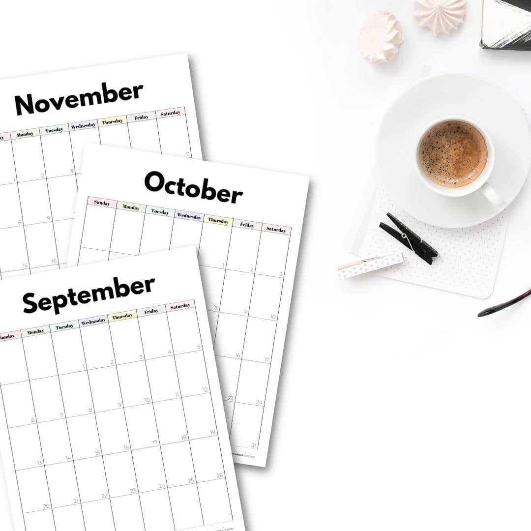 Pastel Monthly Calendar 2026 - Cute Free Printables