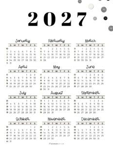 Week numbers for 2027 - What week is it? | SaturdayGift