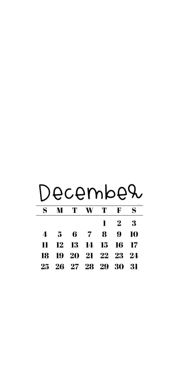 December 2022 Calendar Wallpaper - 48 Cute iPhone Backgrounds