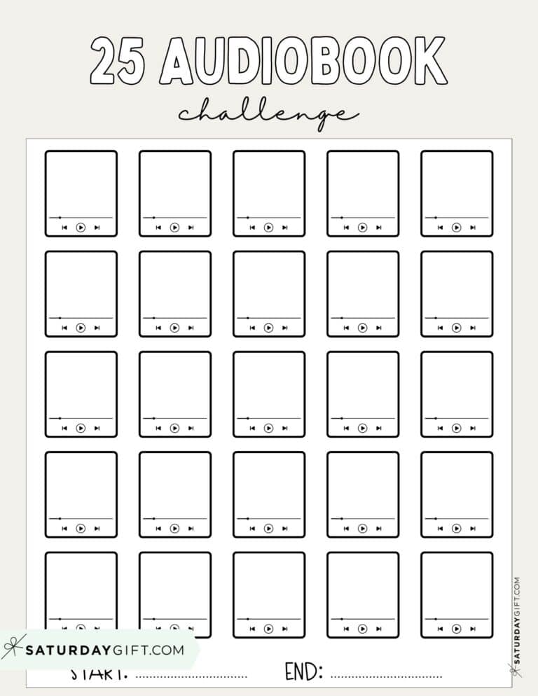 25 Book Challenge Template - 24 Free printables | SaturdayGift
