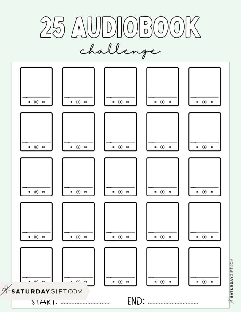 25 Book Challenge Template - 24 Free printables | SaturdayGift