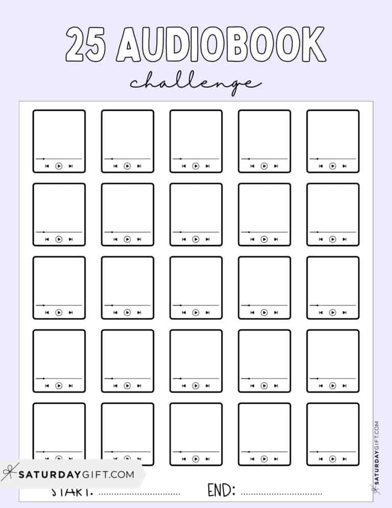 25 Book Challenge Template - 24 Free printables | SaturdayGift