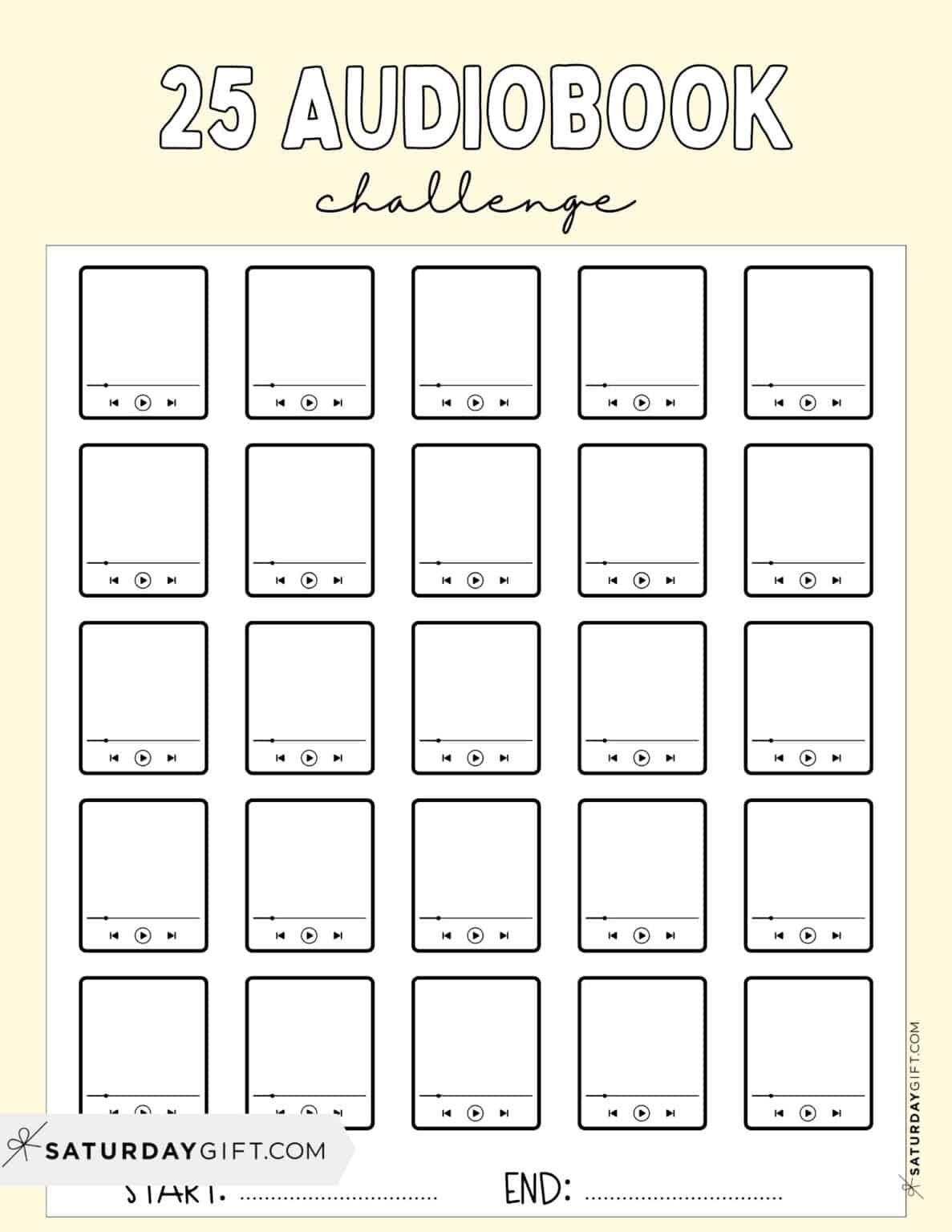 25 Book Challenge Template - 24 Free printables | SaturdayGift