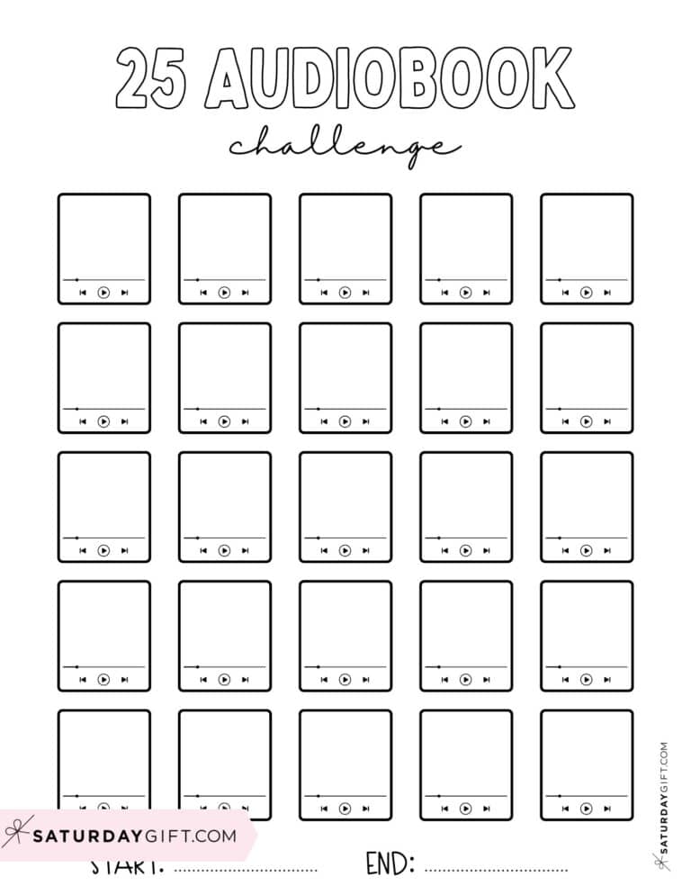 25 Book Challenge Template - 24 Free printables | SaturdayGift