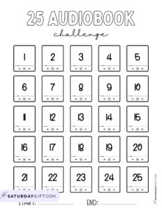 25 Book Challenge Template - 24 Free printables | SaturdayGift