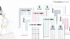 3 Times Table Chart - 15 Cute & Free Printables | SaturdayGift