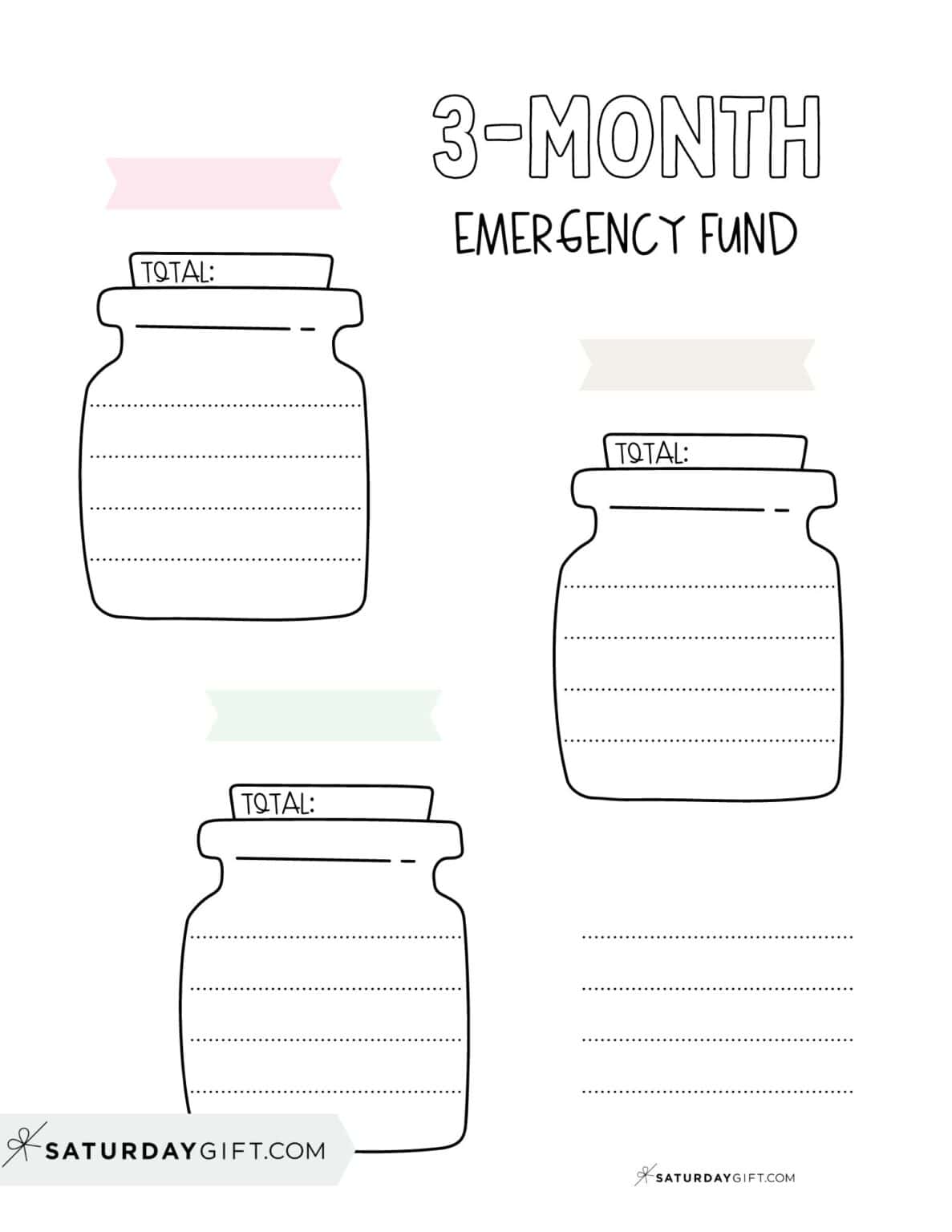25 Cute & Free Emergency Fund Tracker Printable Templates | SaturdayGift
