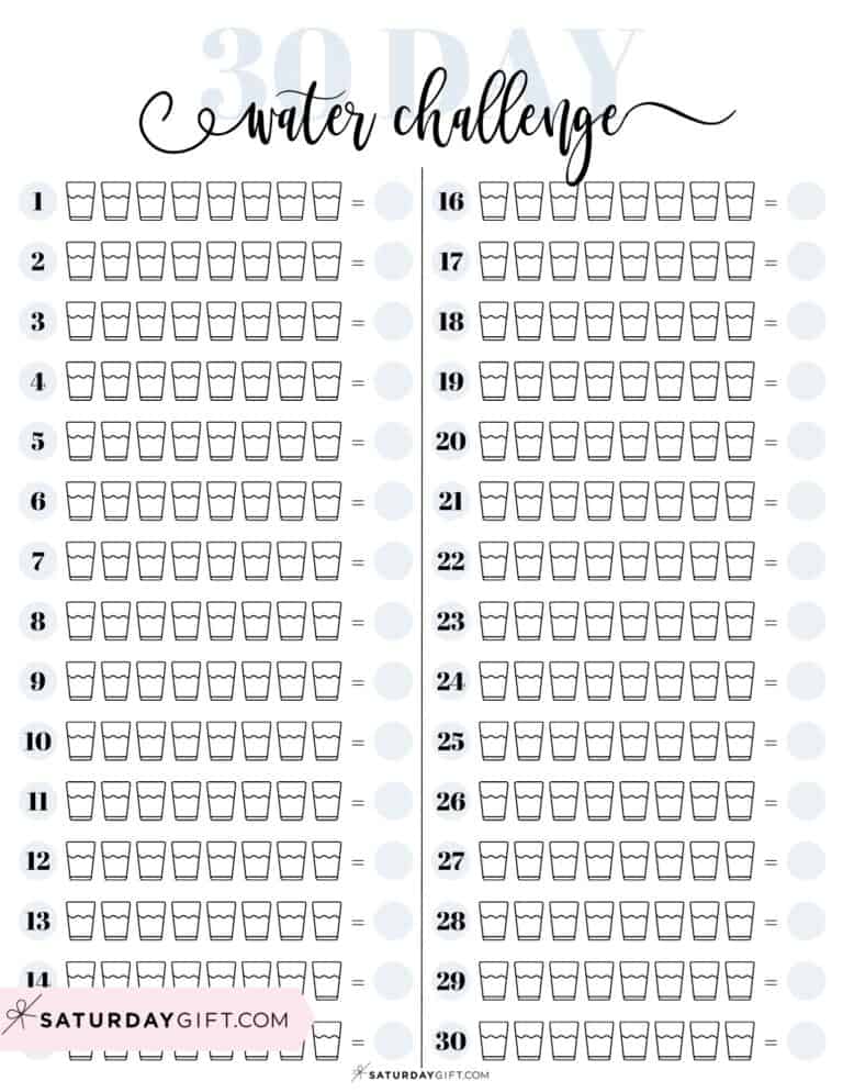 Cute Water Tracker Printable - Keep Track of Your Daily Water Intake