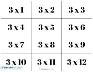 Free Printable Multiplication Flash Cards | SaturdayGift