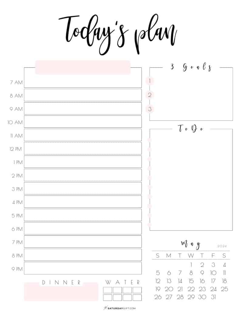 Today's Plan Printable - 12 Cute & Free Today's Plan of Action ...
