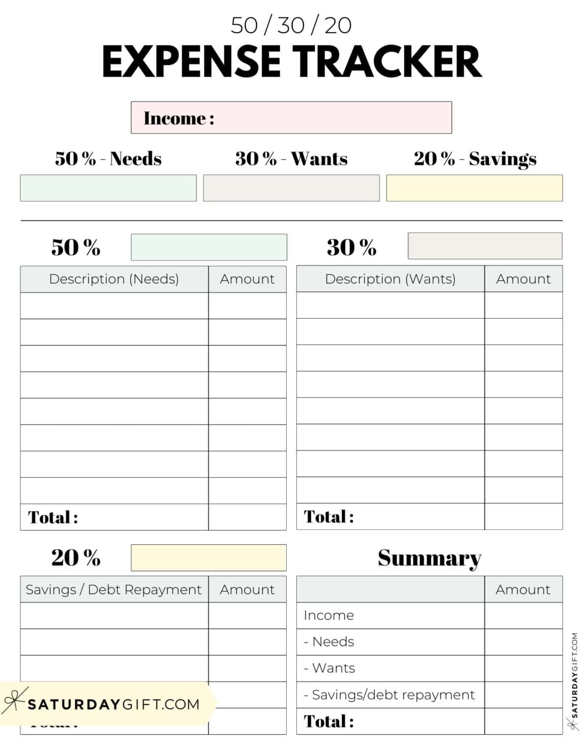 Expense Tracker Printable - 26 cute & Free Spending Logs