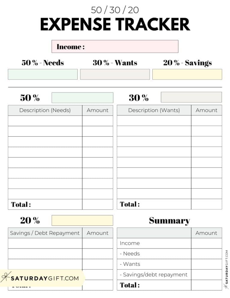 Expense Tracker Printable - 26 cute & Free Spending Logs
