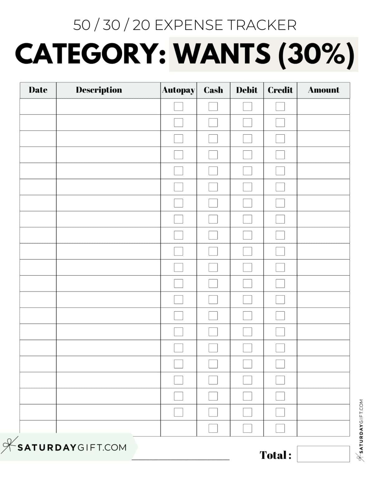 Expense Tracker Printable - 26 cute & Free Spending Logs