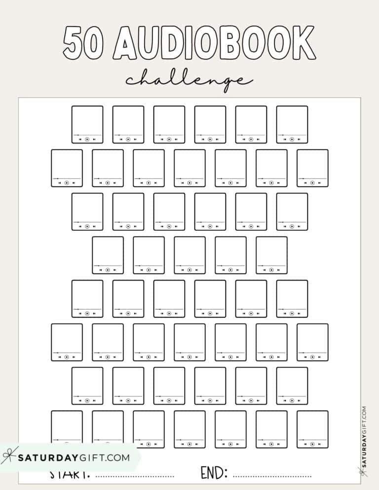 50 Book Challenge Template - 26 Free printables | SaturdayGift