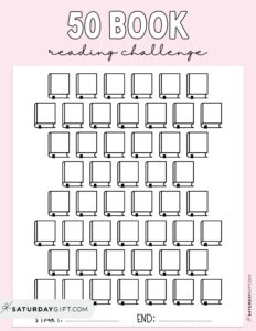 50 Book Challenge Template - 26 Free printables | SaturdayGift