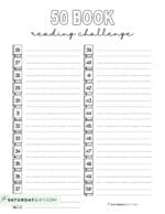 50 Book Challenge Template - 26 Free printables | SaturdayGift