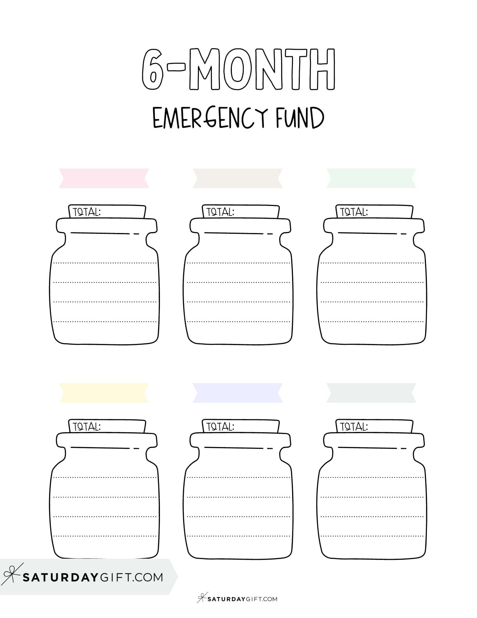 25 Cute & Free Emergency Fund Tracker Printable Templates | SaturdayGift
