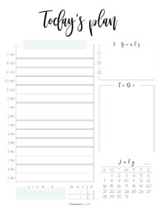 Today's Plan Printable - 12 Cute & Free Today's Plan of Action ...