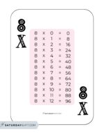 8 Times Table Chart - 15 Cute & Free Printables | SaturdayGift