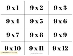 Free Printable Multiplication Flash Cards | SaturdayGift