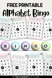 Alphabet Bingo Printable - Cute & Free ABC Bingo Cards | SaturdayGift