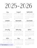 25/26 School Year Calendar printables - 17 Academic Calendars 2025-2026