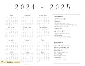 School Calendar Template - 17 Cute Printable Academic Calendars 2024/25