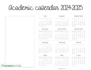 School Calendar Template - 17 Cute Printable Academic Calendars 2024/25