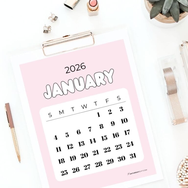 Colorful Calendar 2026 - Adorable Free Printables