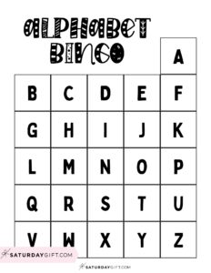 Alphabet Bingo Printable - Cute & Free ABC Bingo Cards | SaturdayGift