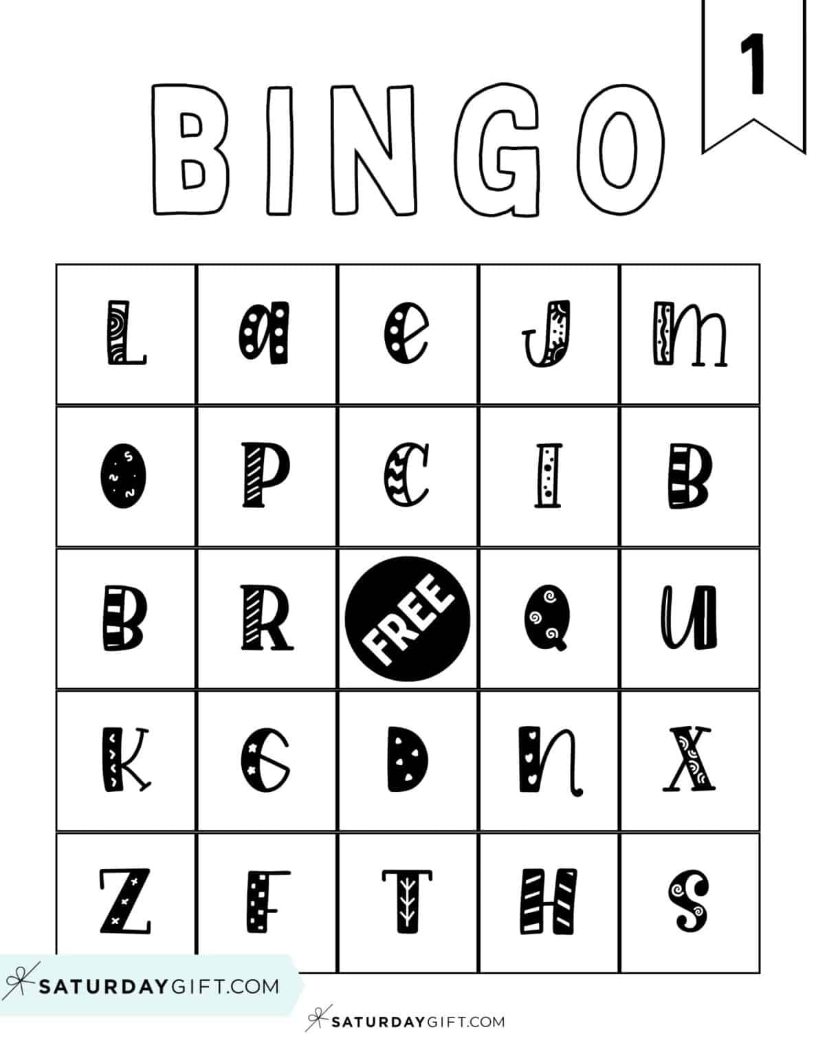 Alphabet Bingo Printable - Cute & Free ABC Bingo Cards | SaturdayGift