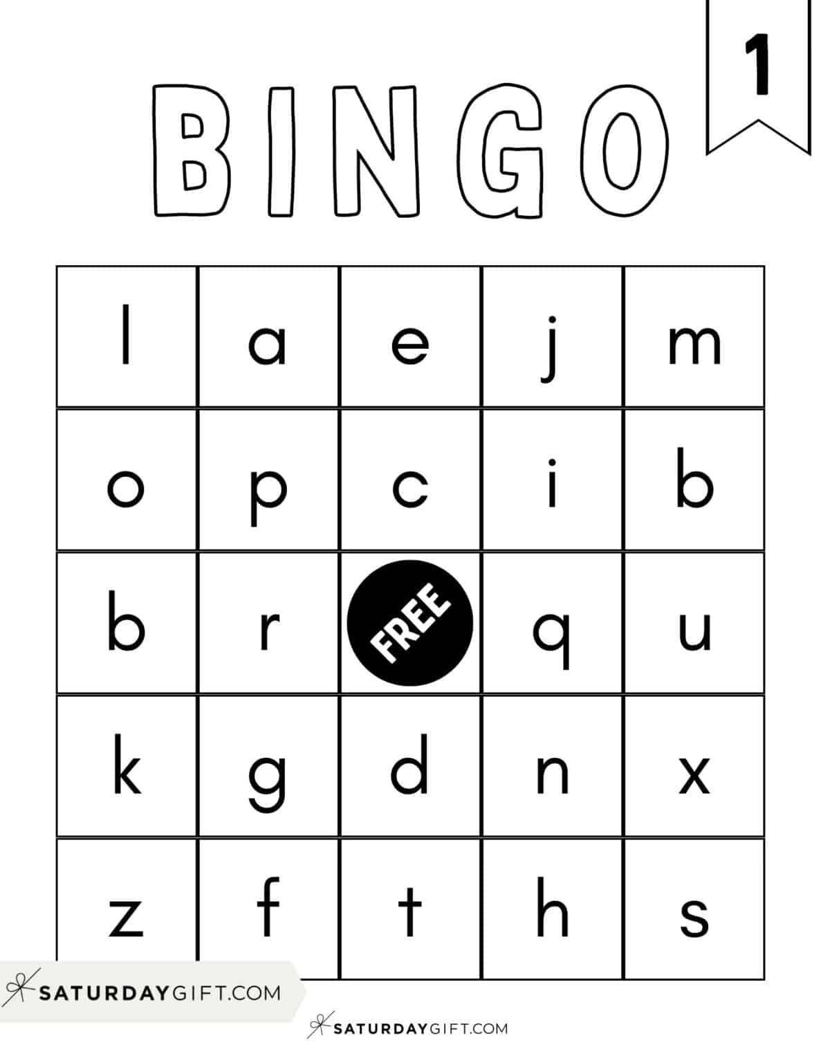 Alphabet Bingo Printable - Cute & Free ABC Bingo Cards | SaturdayGift