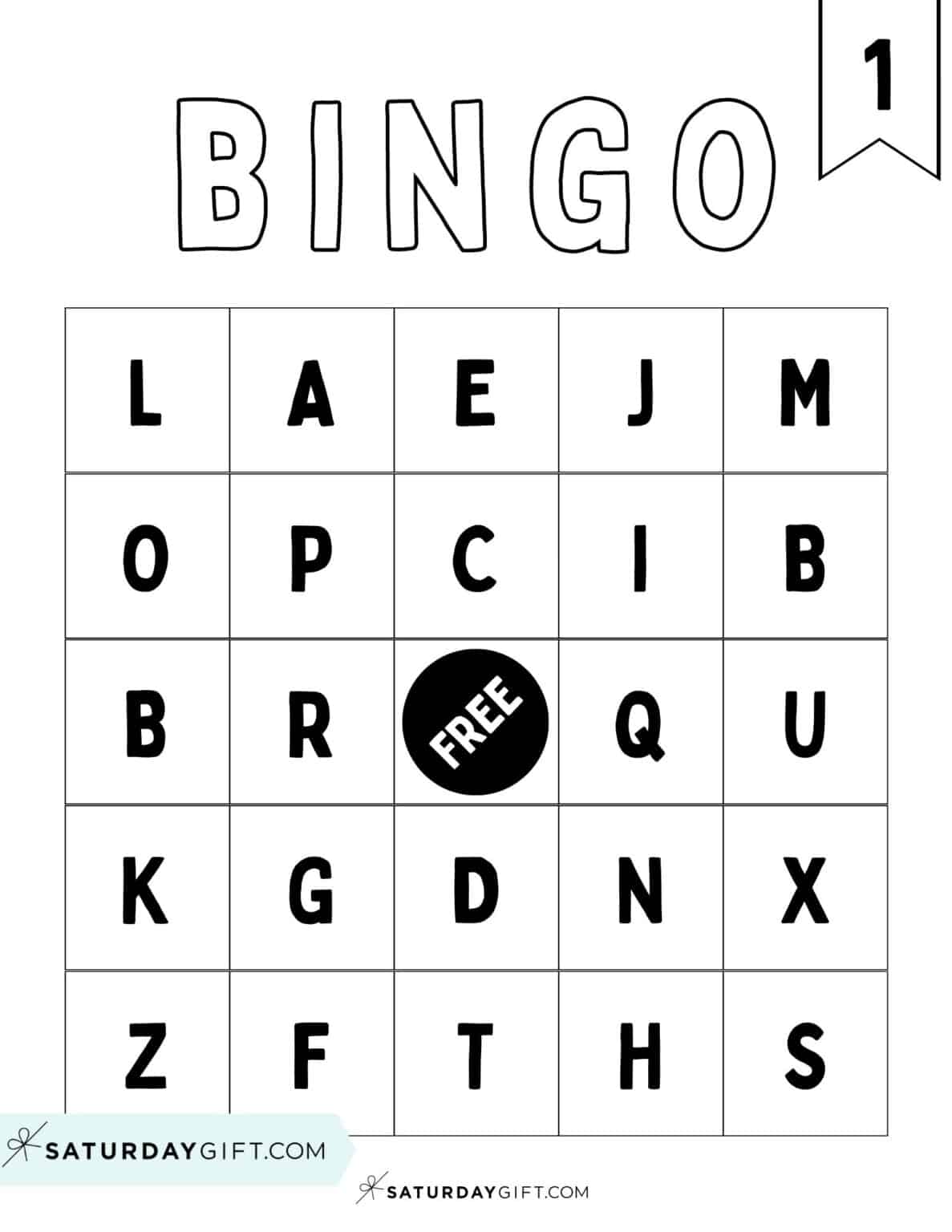 Alphabet Bingo Printable - Cute & Free ABC Bingo Cards | SaturdayGift