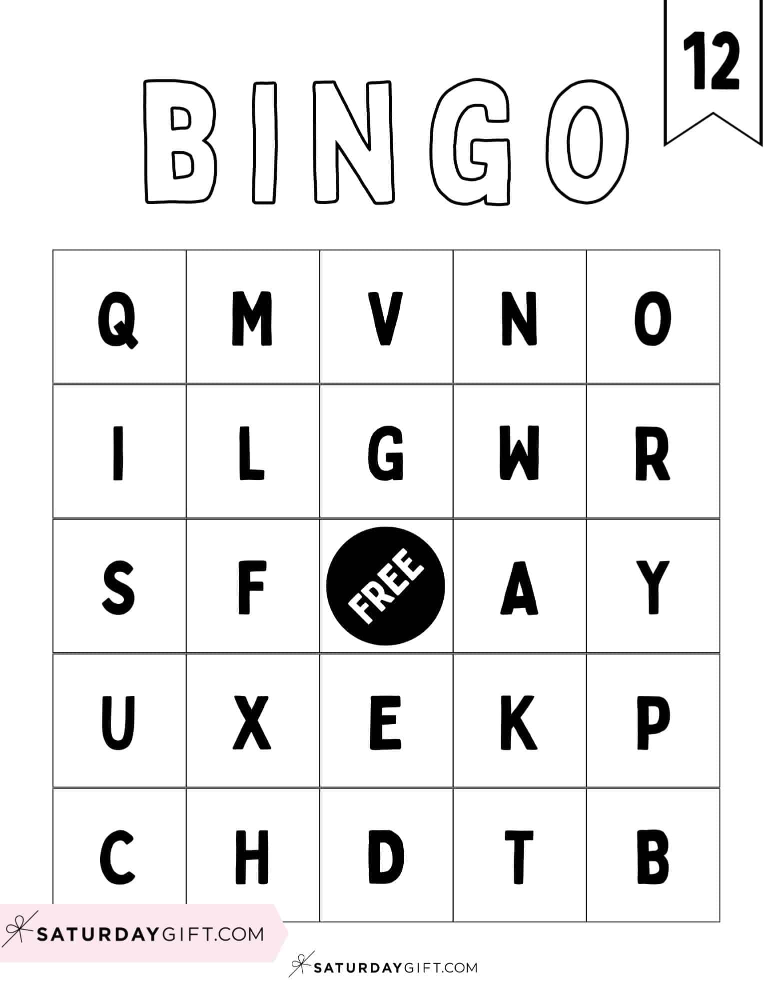 Alphabet Bingo Printable - Cute & Free ABC Bingo Cards | SaturdayGift