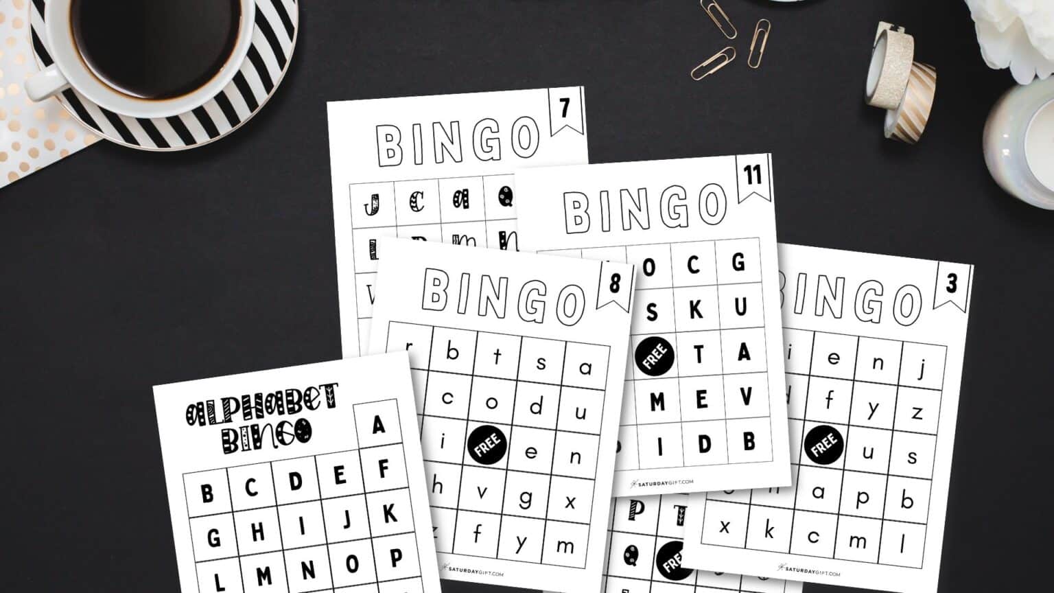 Alphabet Bingo Printable - Cute & Free ABC Bingo Cards | SaturdayGift