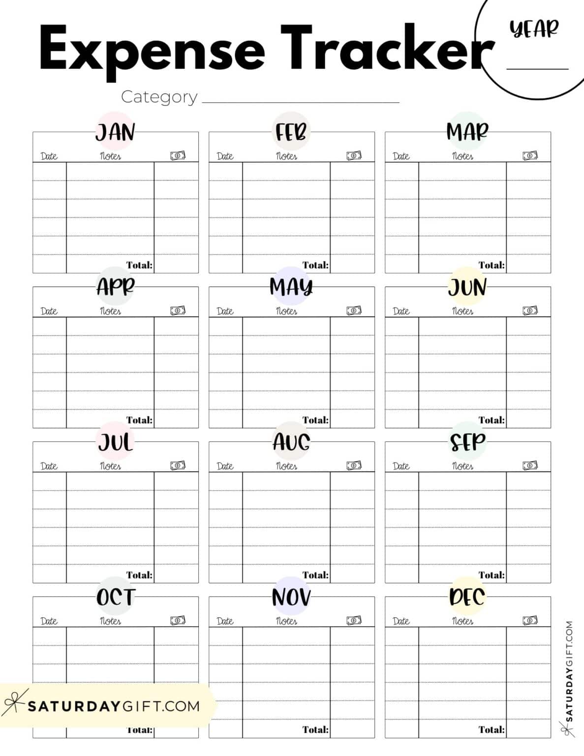 Expense Tracker Printable - 26 cute & Free Spending Logs