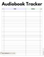 Audiobook Tracker - 25 Cute Free Printable Templates | SaturdayGift