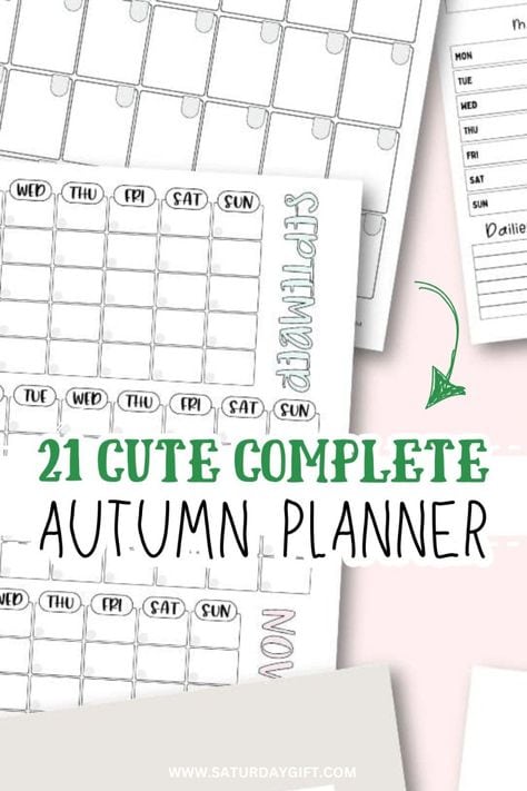 Autumn Planner - 21 Pages - Cute & Free Printables