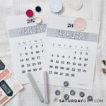 Grey Basic Calendar Template 2025 - Free Printable