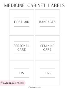 26 Free Printable Medicine Cabinet Labels - Simple, Elegant & Practical