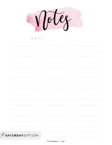 Note Pages - 43 Cute & Free Printable Note Paper Templates