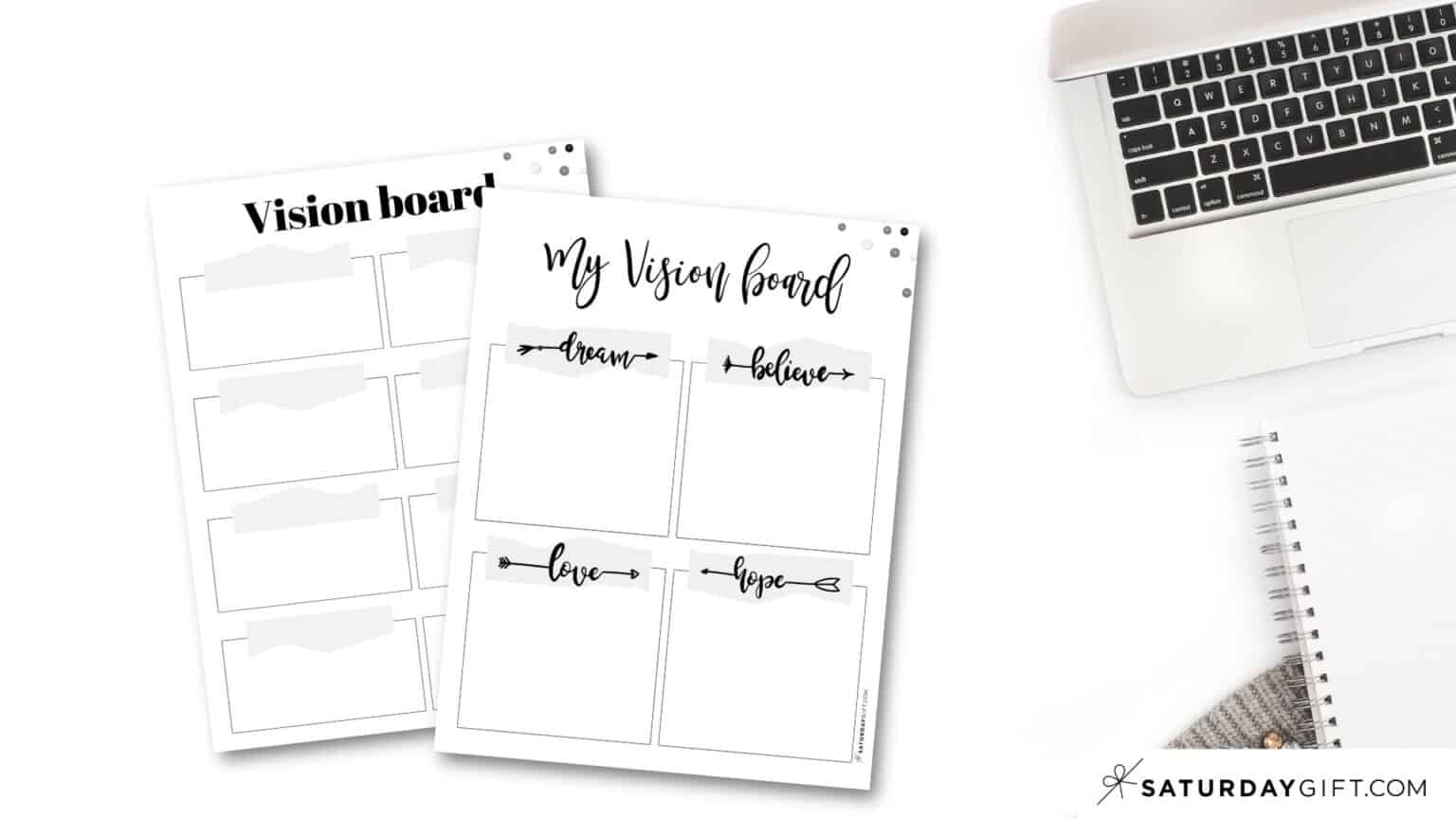 Vision Board Template - 27 Cute (&Free) Dream Board Printables