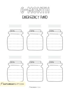 25 Cute & Free Emergency Fund Tracker Printable Templates | SaturdayGift