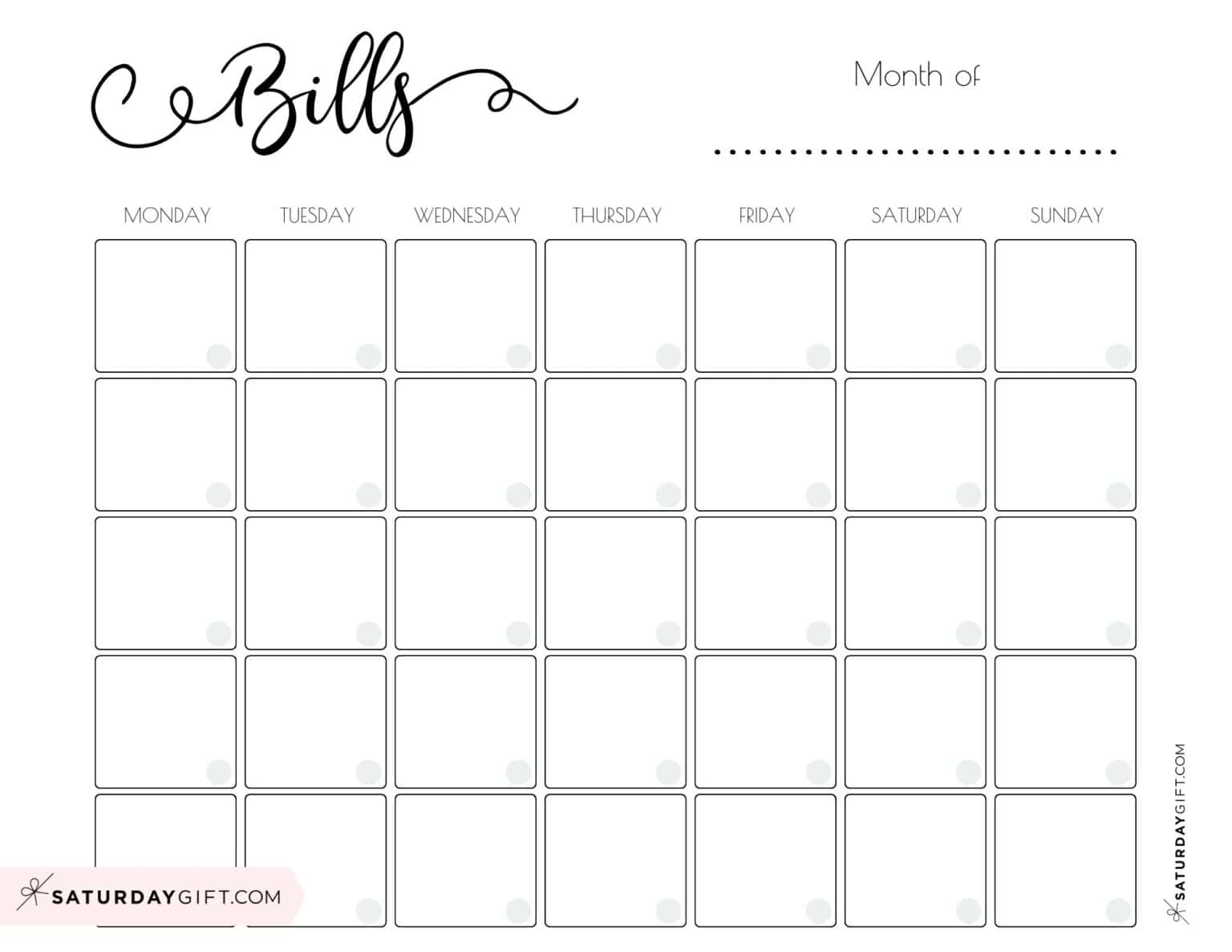 Bill Organizer Template - 39 Cute & Free Printable Bill Trackers