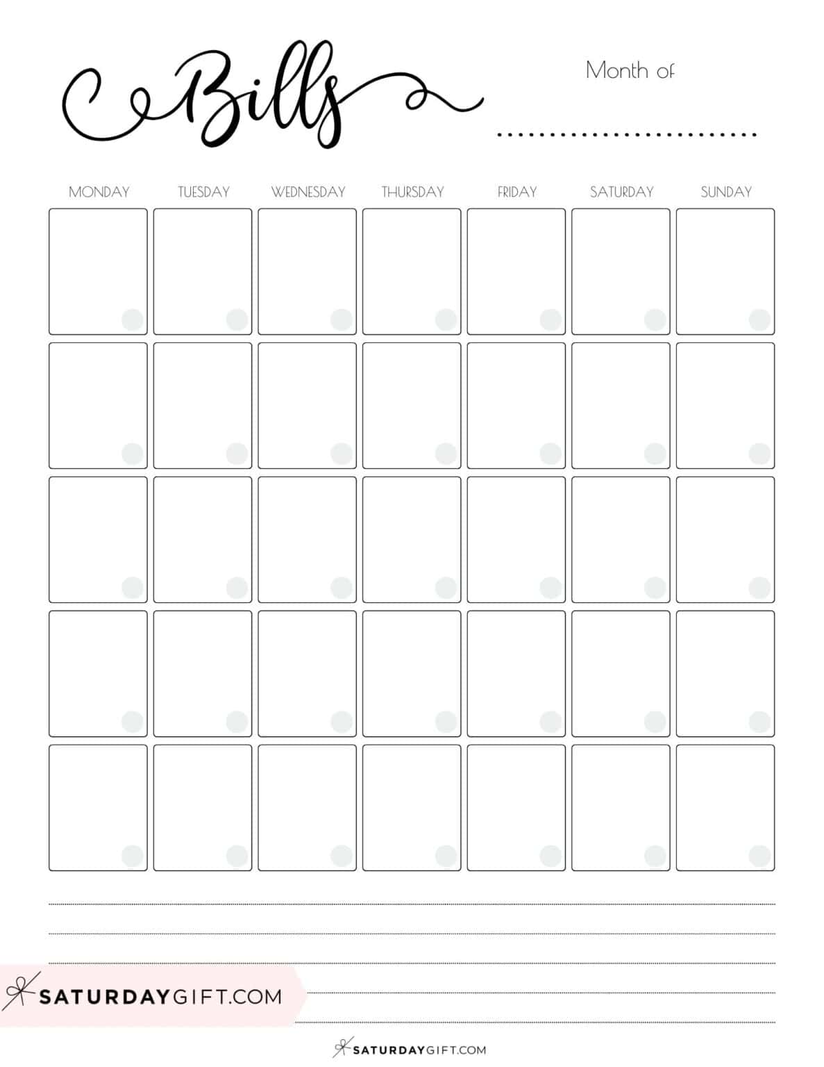 Bill Organizer Template - 39 Cute & Free Printable Bill Trackers