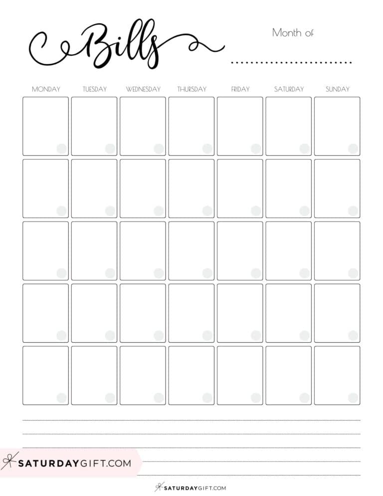 Bill Organizer Template - 39 Cute & Free Printable Bill Trackers