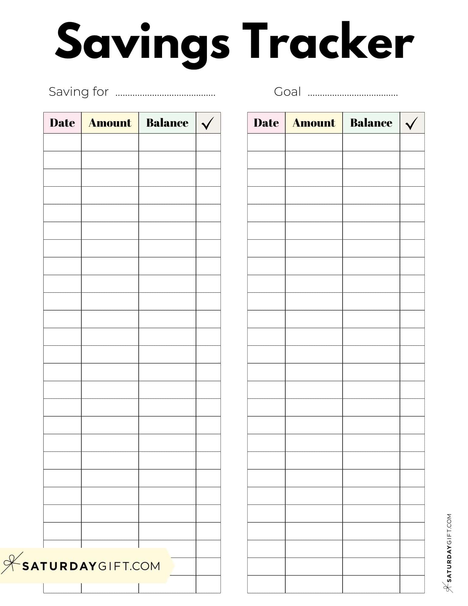 Savings Tracker Printable - 51 Cute & Free Templates